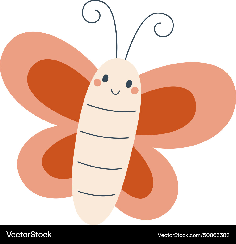 Butterfly insect character Royalty Free Vector Image