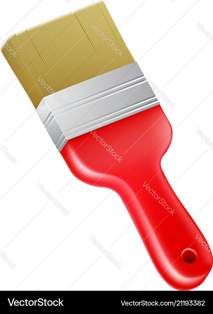 Cartoon Red Paint Brush Royalty Free Vector Image