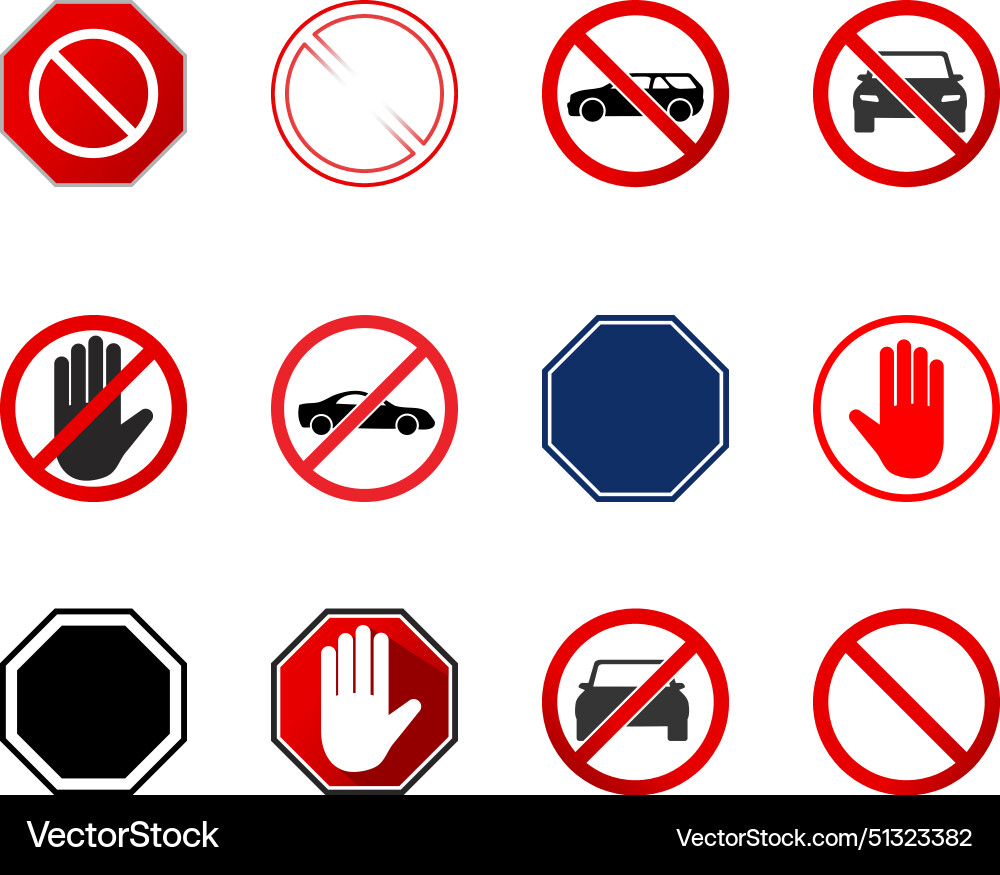 Circle prohibited no car parking traffic sign Vector Image