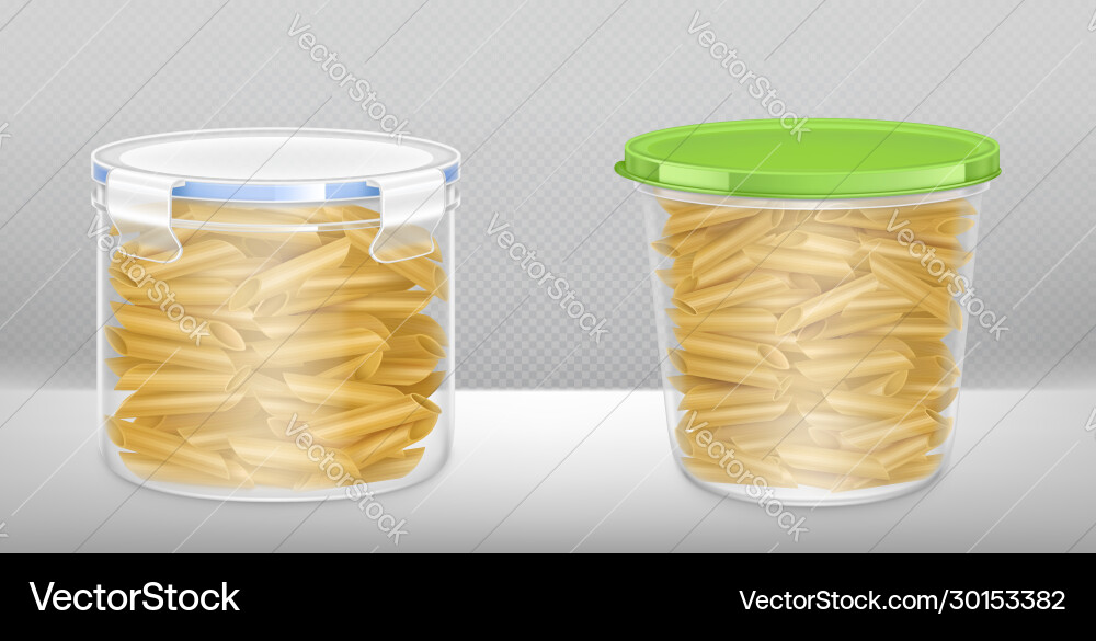 Clear plastic bucket front and top view Royalty Free Vector