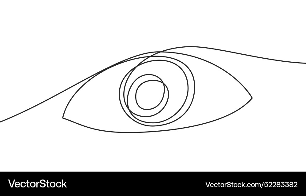 Eye one line art sketch drawing Royalty Free Vector Image