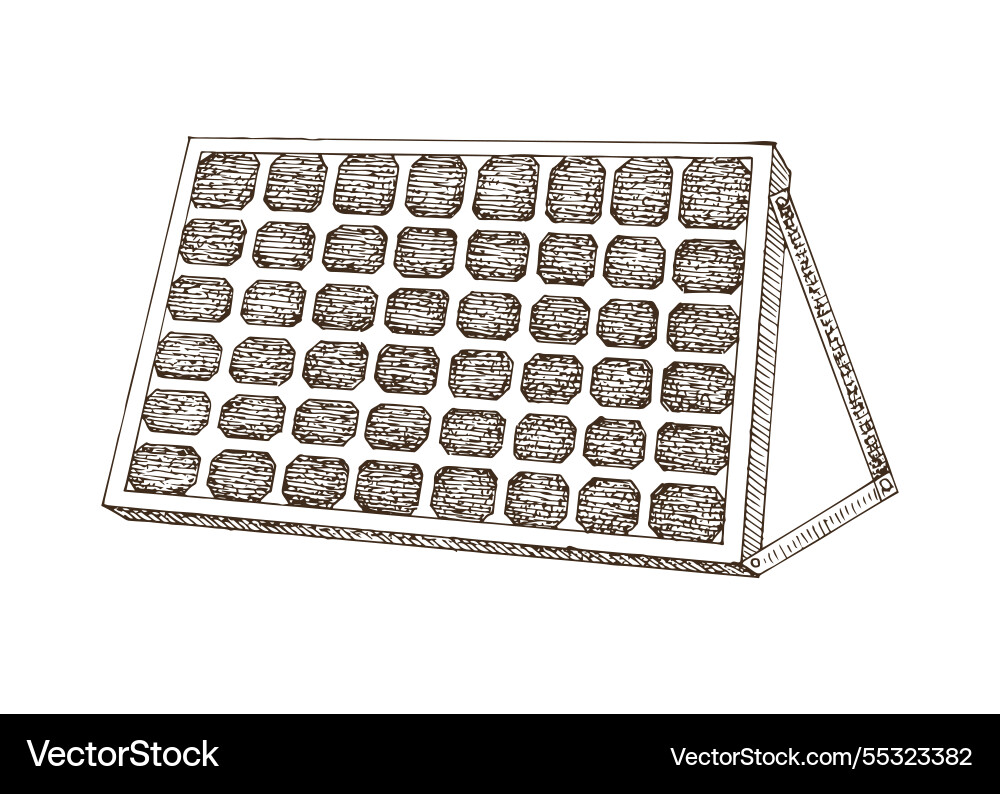 Hand drawn solar panel Royalty Free Vector Image