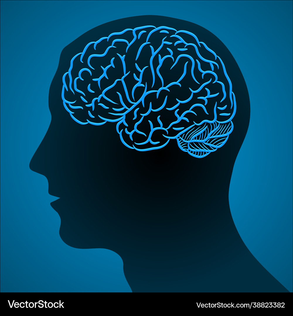 Human head and chip brain Royalty Free Vector Image