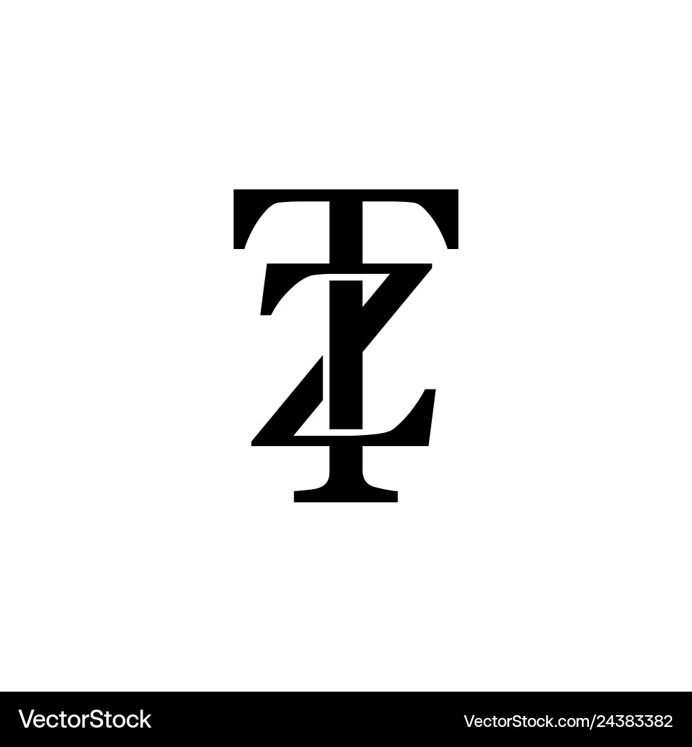 Initial tz logo design Royalty Free Vector Image