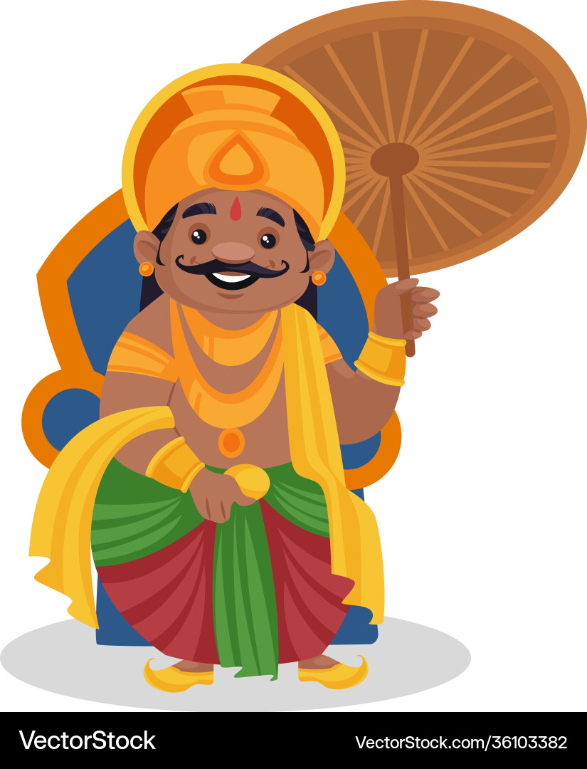 King mahabali cartoon Royalty Free Vector Image