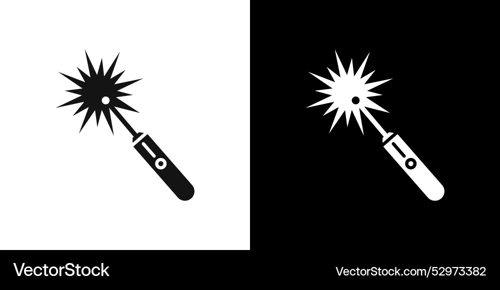 Laser icon flat set outline Royalty Free Vector Image