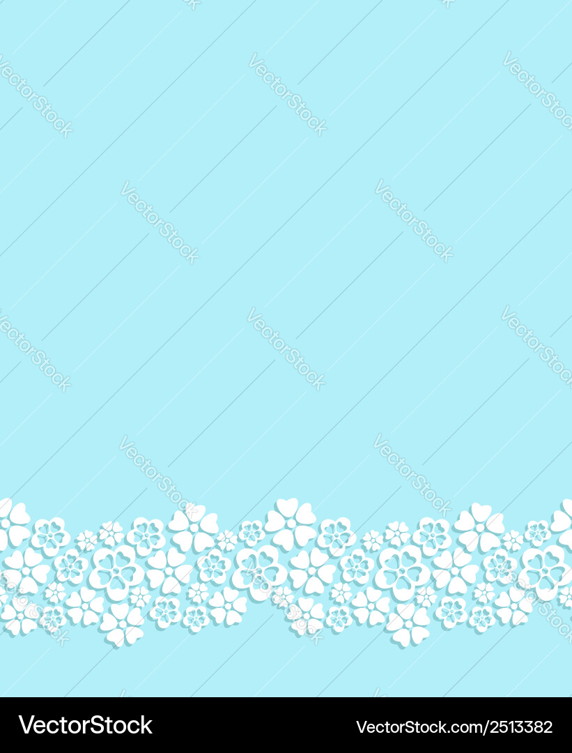 Paper Flower Border - Delicate Floral Frame Vector Image