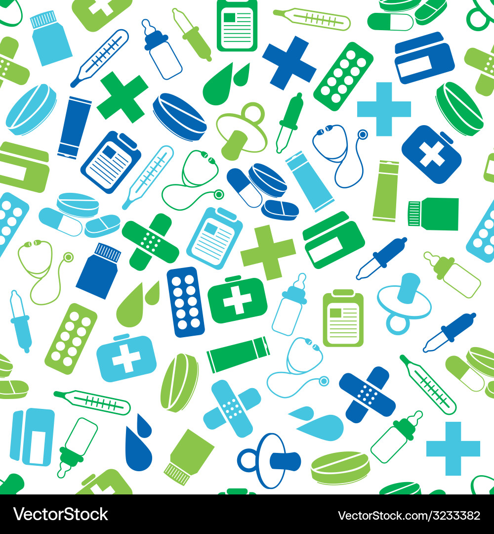 Pharmacy seamless pattern Royalty Free Vector Image