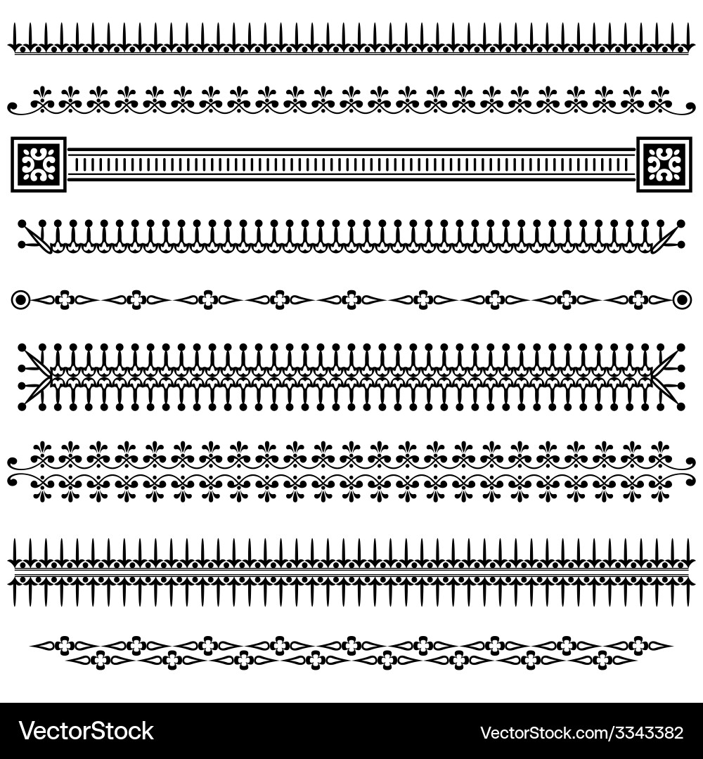 Set border vintage Royalty Free Vector Image - VectorStock