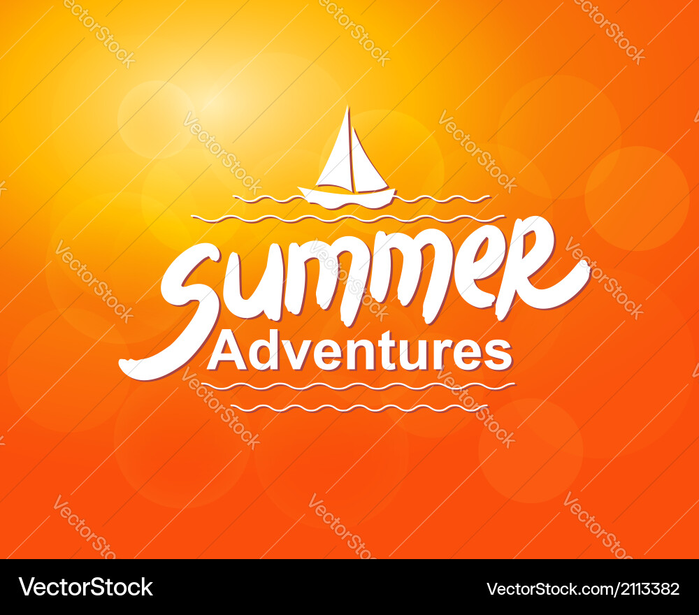 Summer adventures - typographic design Royalty Free Vector