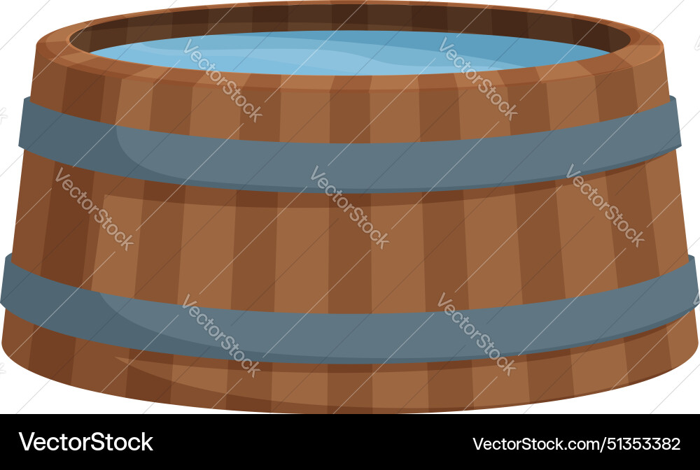 Wooden barrel with water Royalty Free Vector Image