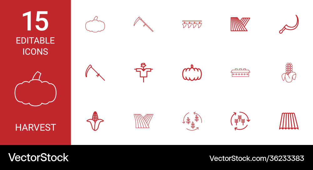 15 harvest icons Royalty Free Vector Image - VectorStock
