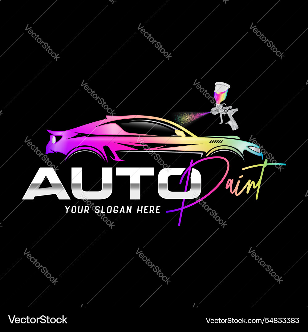 Auto paint logo design template Royalty Free Vector Image