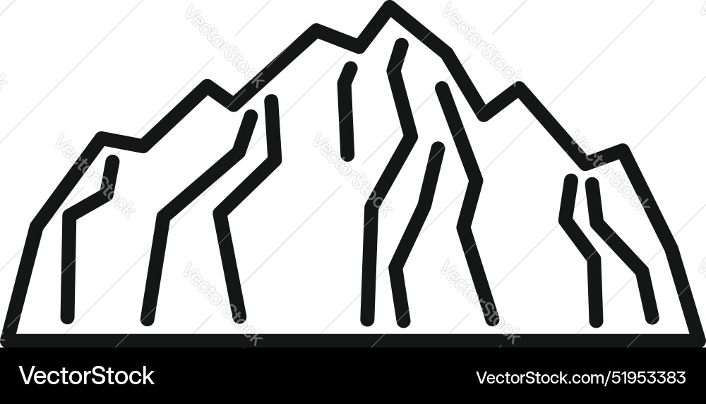 Big mountain range icon showing steep rocky Vector Image