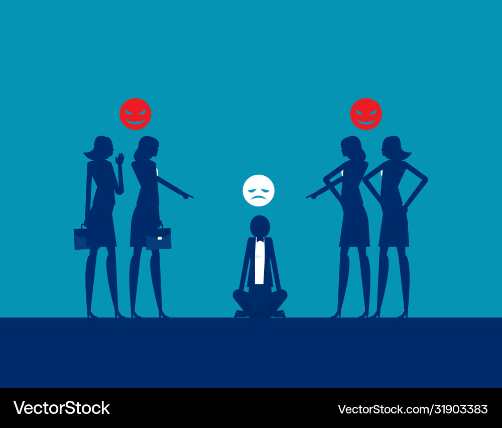 Bullying and harassment colleagues workplace Vector Image