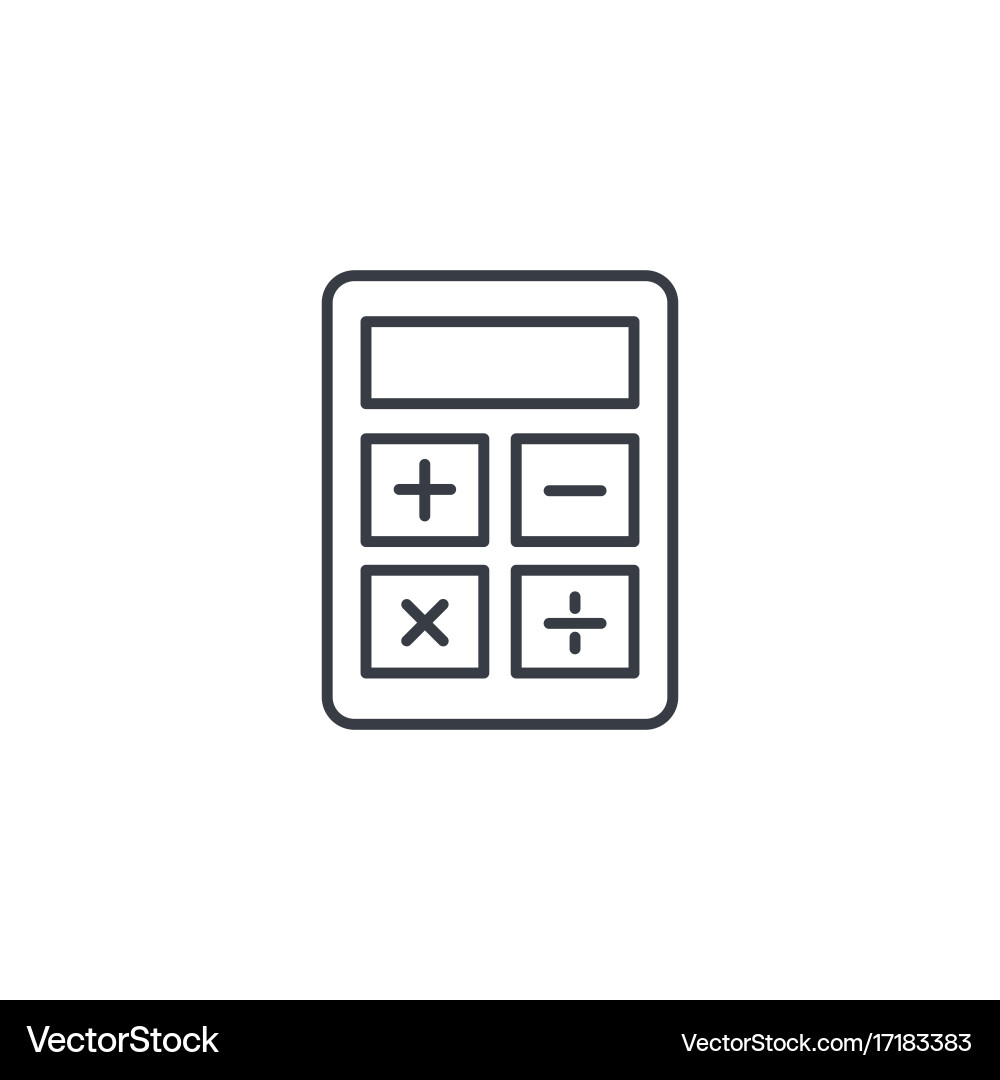 Calculator Line Icon Royalty Free Vector Image