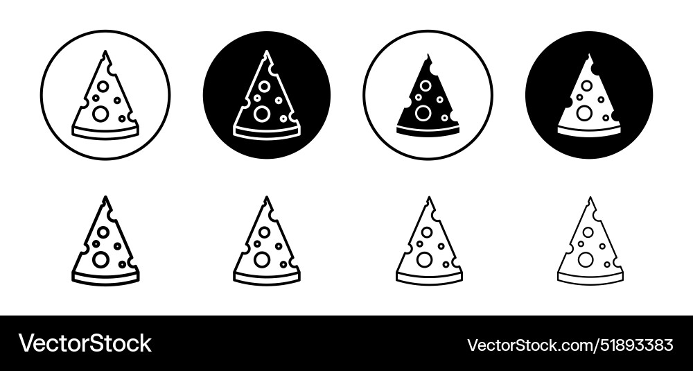 Cheese slice icon set collection Royalty Free Vector Image