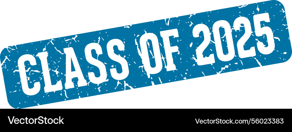 Class of 2025 rectangular sign stamp Royalty Free Vector