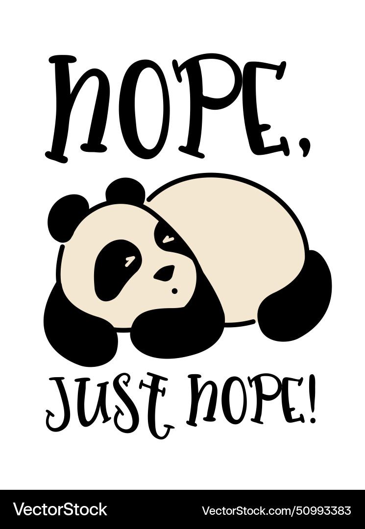 Cute panda simple flat icon with funny Royalty Free Vector