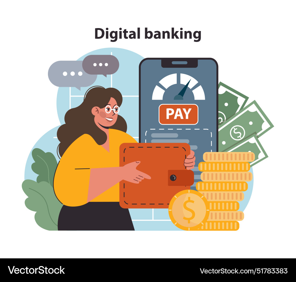 Defi decentralized finance digital banking and e Vector Image