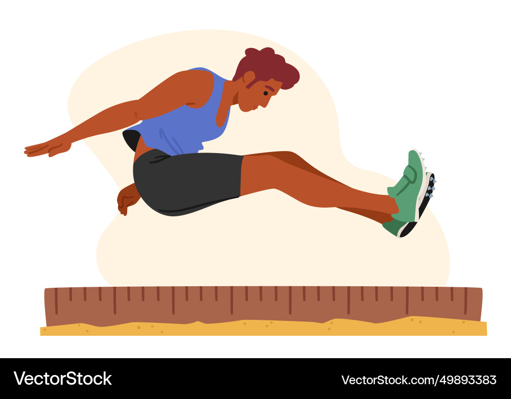 Dynamic long jump athlete combines explosive speed