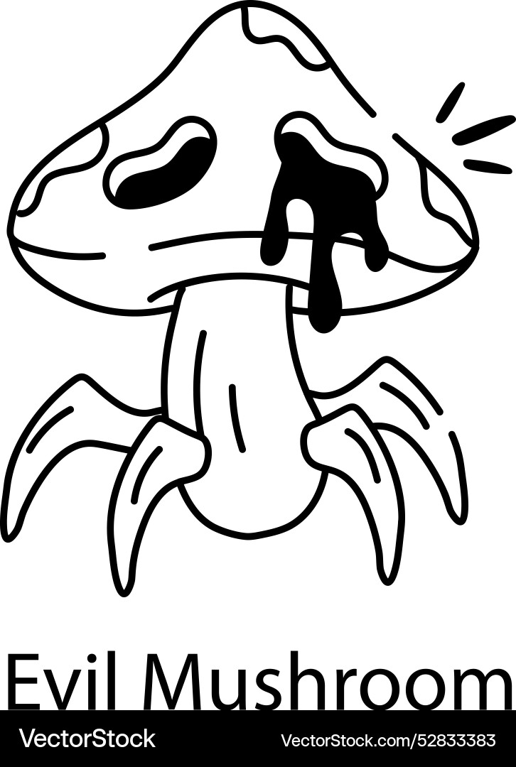 Evil mushroom Royalty Free Vector Image - VectorStock