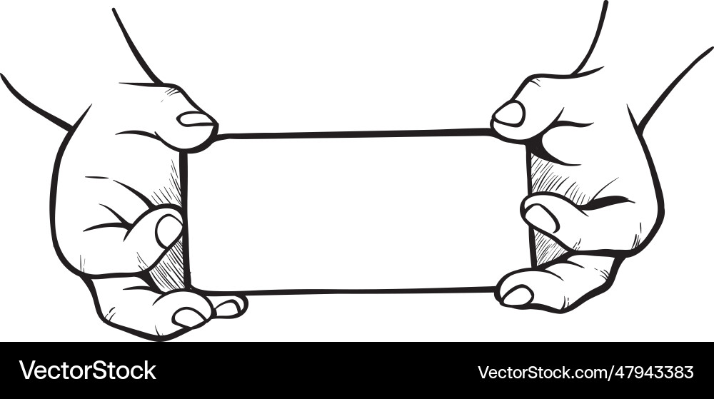 Male hands holding rectangular empty blank sheet Vector Image