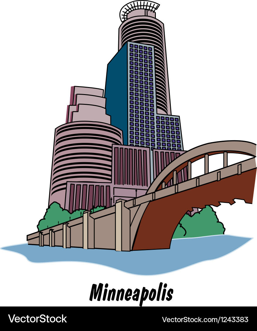 Minneapolis Skyline Royalty Free Vector Image - VectorStock