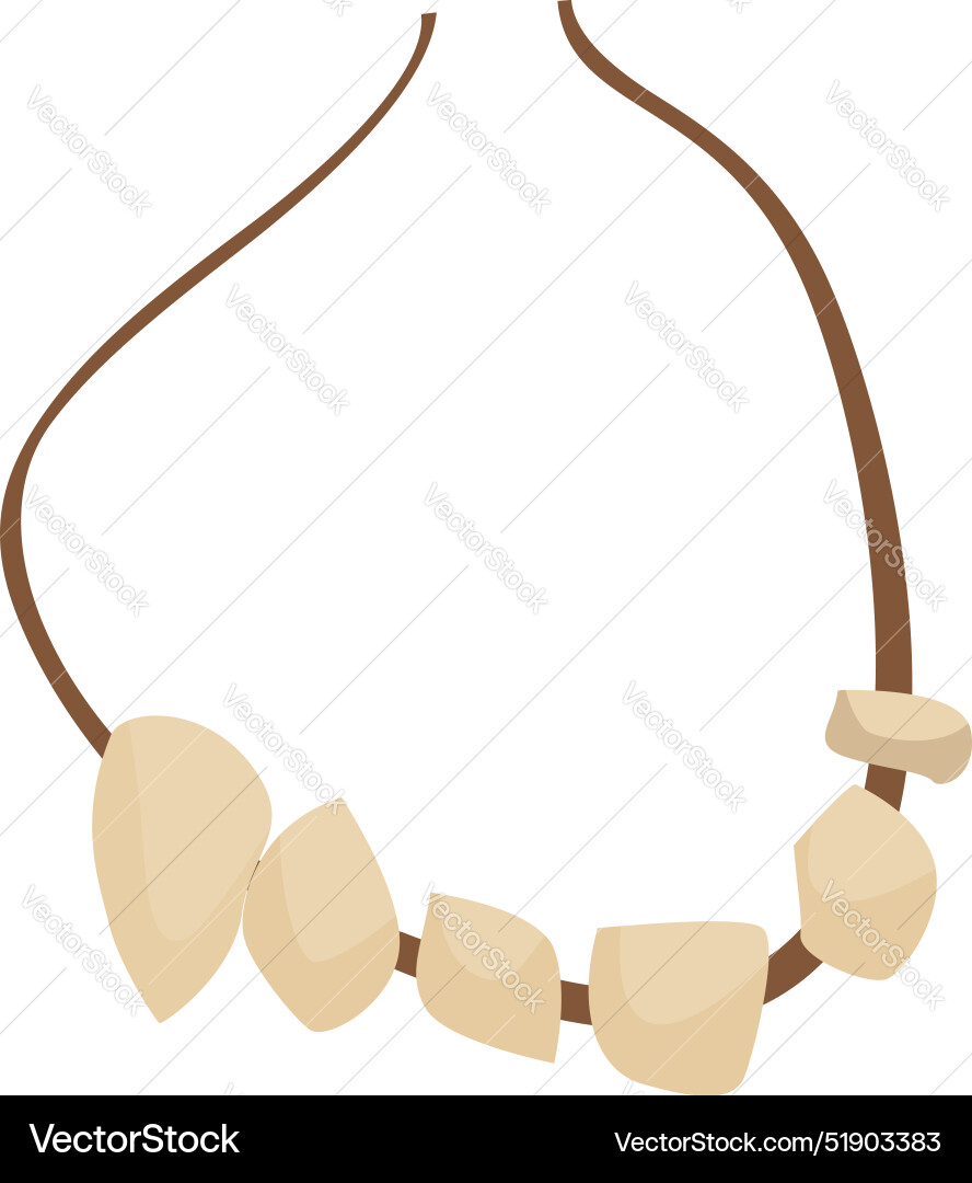Necklace made of teeth hanging on a string Vector Image