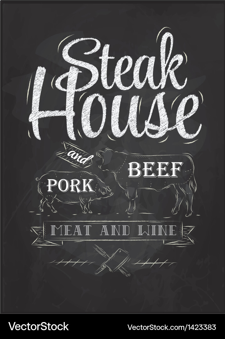 Chalk Board Menus Steak Vector Images (over 200)