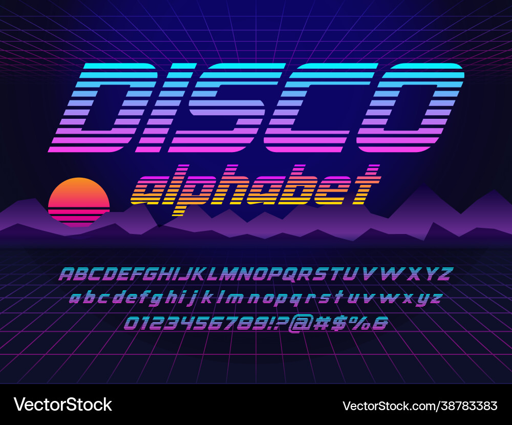 Retro font Royalty Free Vector Image - VectorStock