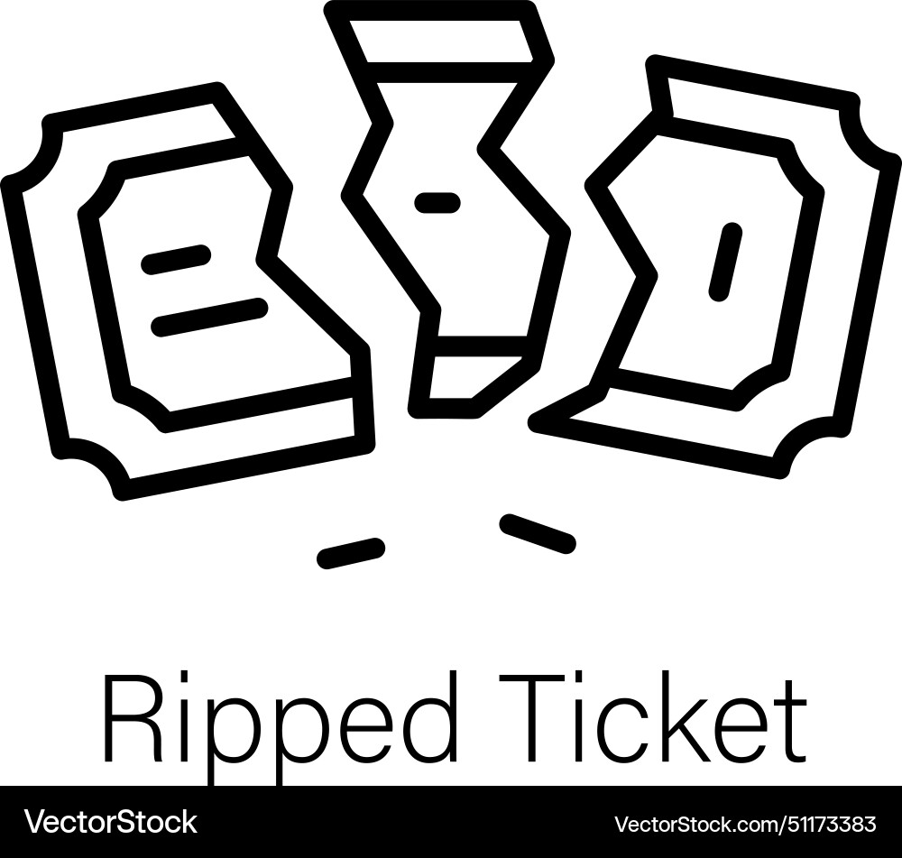 Ripped ticket Royalty Free Vector Image - VectorStock