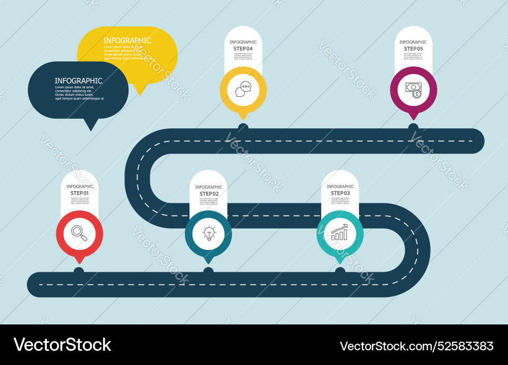 Roadmap infographics timeline business workflow Vector Image