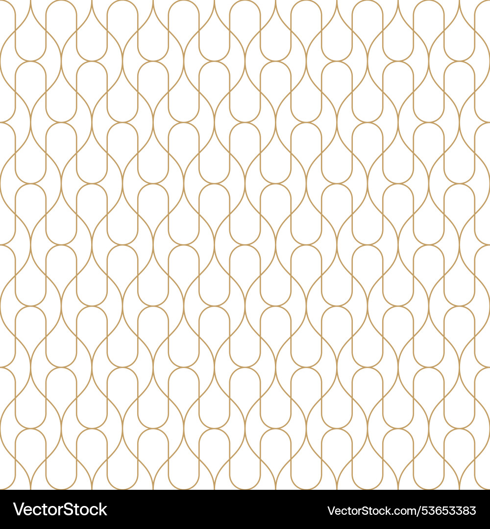 Seamless gold geometric wave lines pattern Vector Image