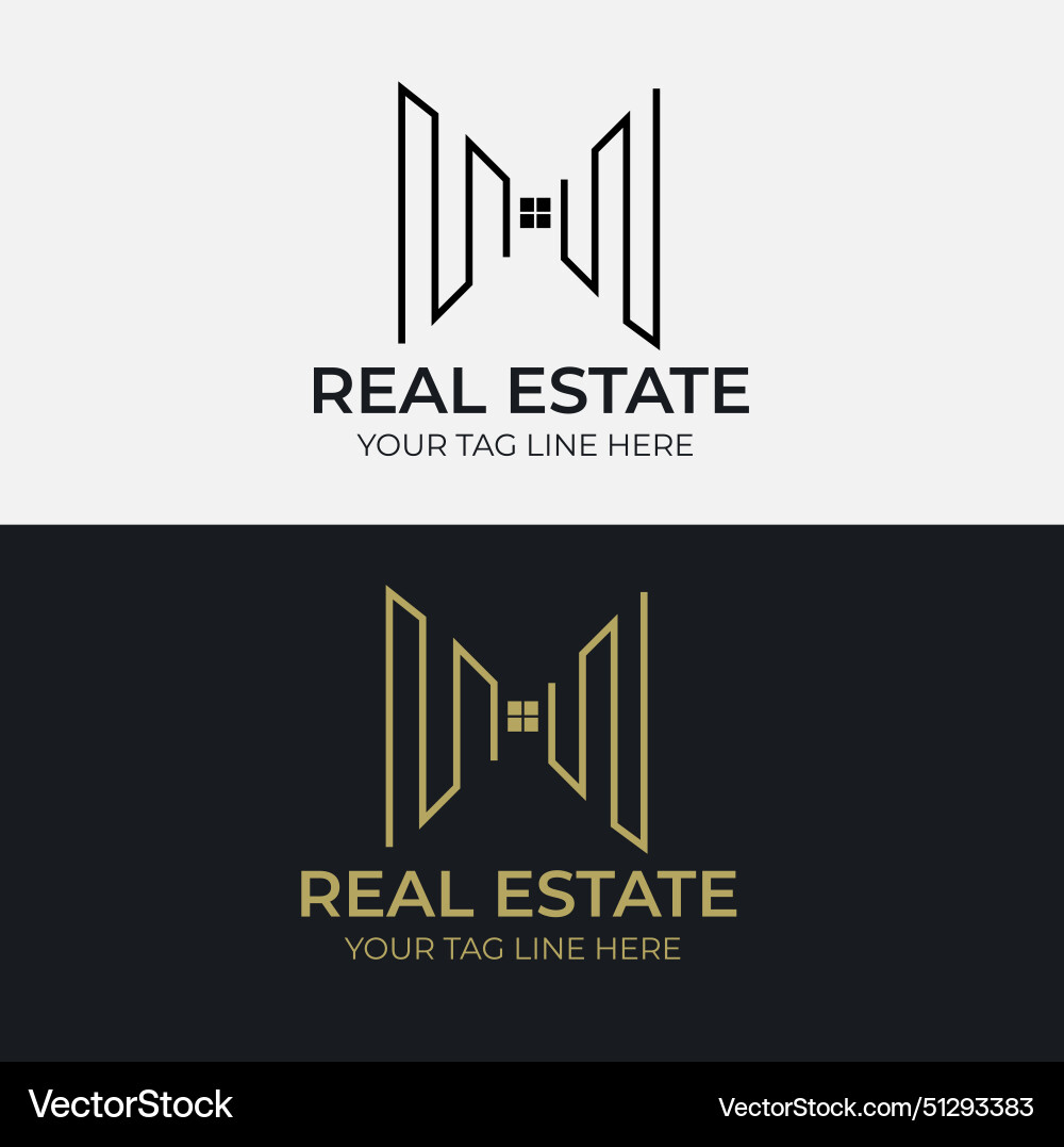 Simple minimalistic real estate logo design Vector Image