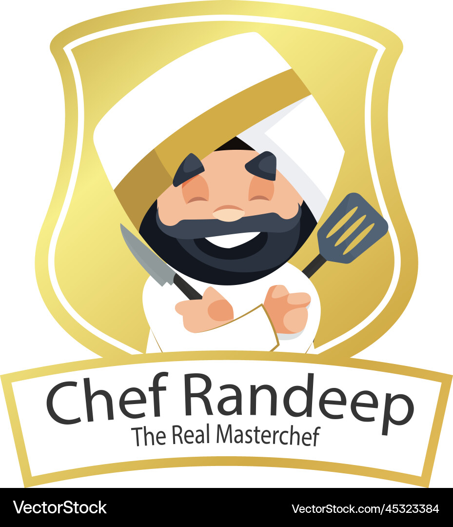 Chef randeep the real master logo Royalty Free Vector Image
