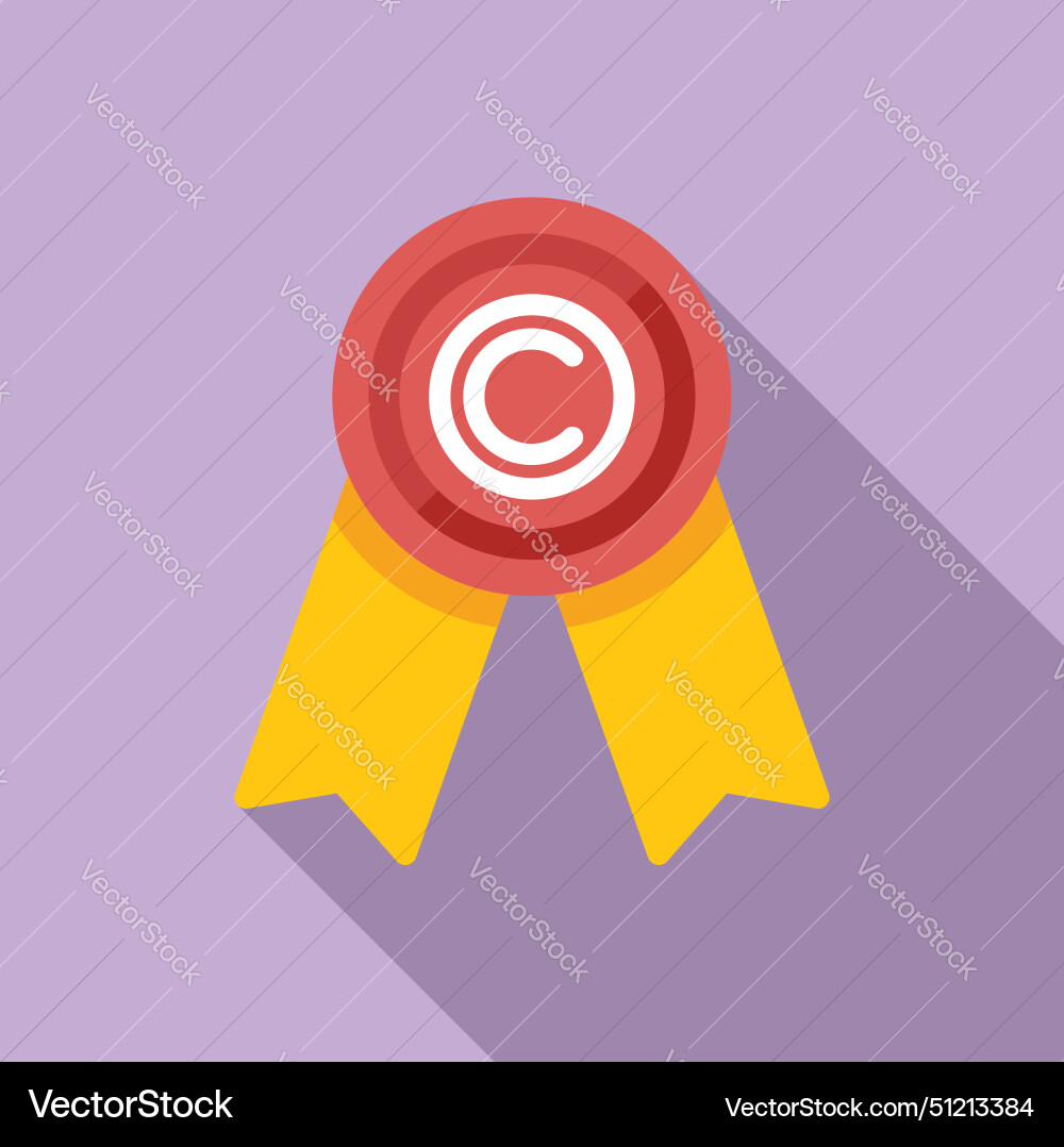 Copyright law emblem icon flat online Royalty Free Vector