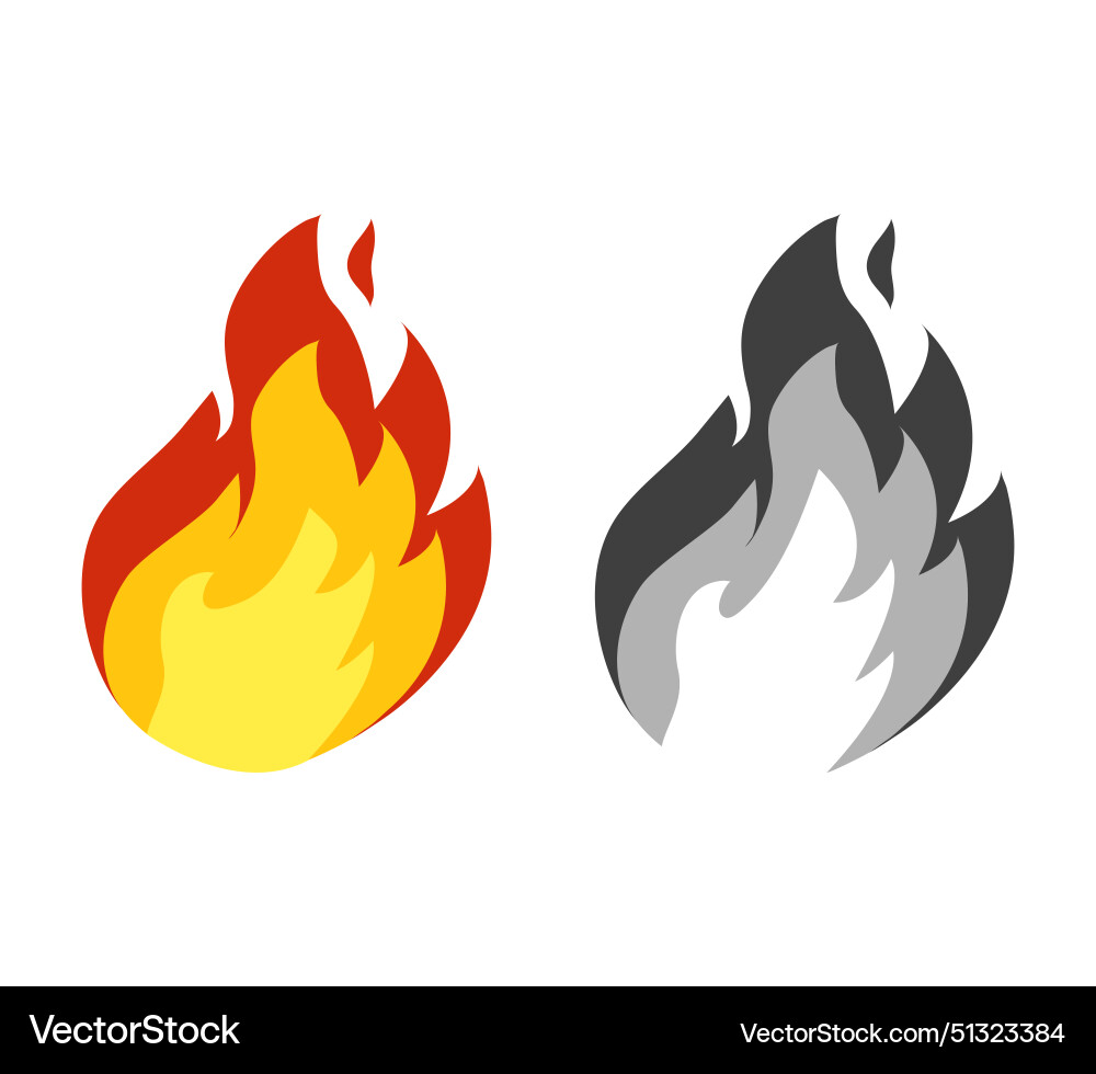 Fire flames sign icon Royalty Free Vector Image