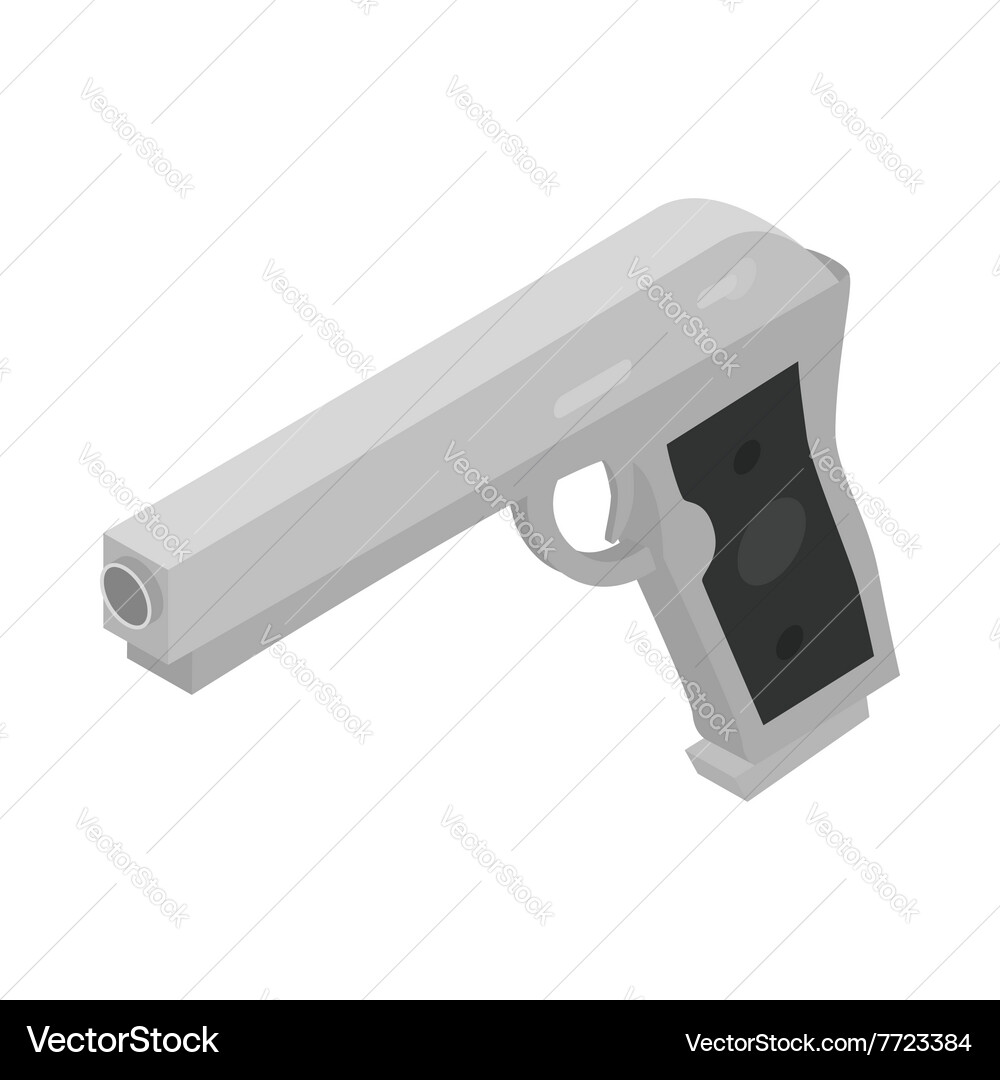 Gun icon isometric 3d style Royalty Free Vector Image