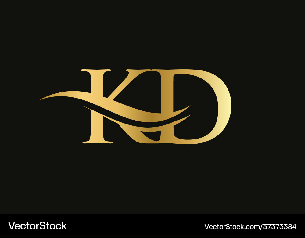 KD Monogram Logo - Gold & Elegant Royalty Free Vector