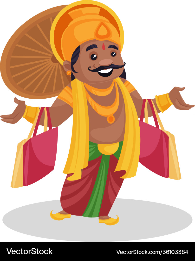 King mahabali cartoon Royalty Free Vector Image