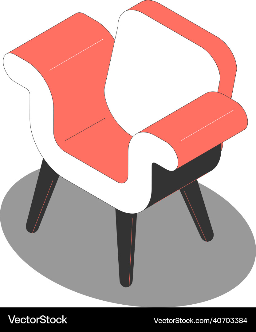 Office isometric chair composition Royalty Free Vector Image