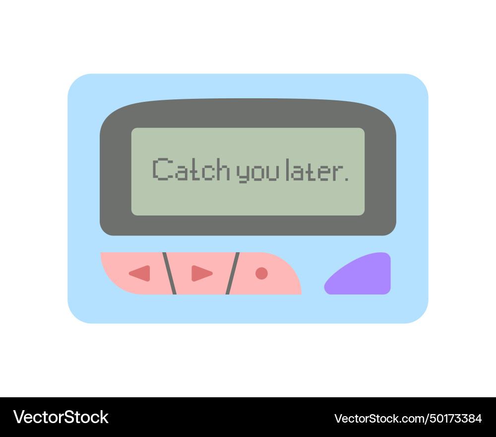 Old pager colorful 90s Royalty Free Vector Image