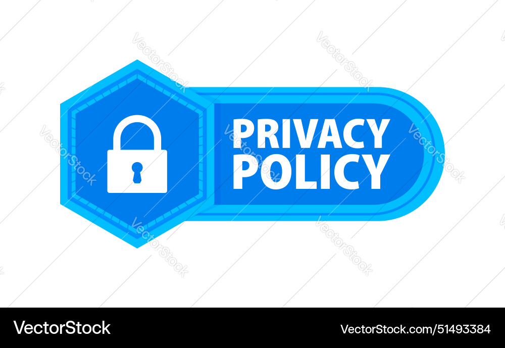 Privacy policy badge security data access label Vector Image