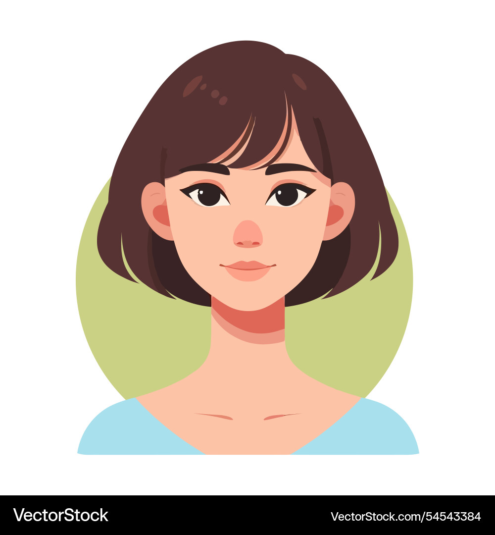 Short hair woman flat design Royalty Free Vector Image