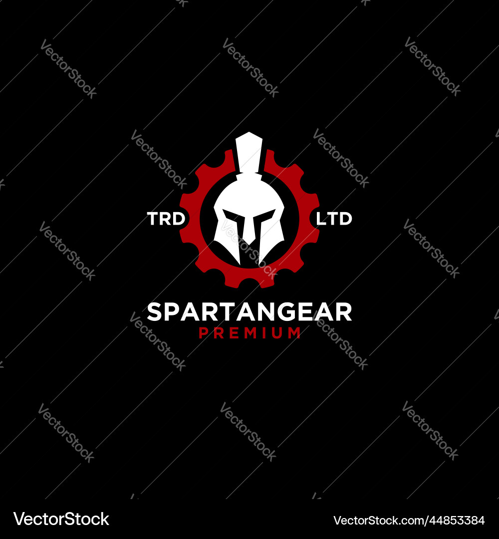 Sparta gear logo icon premium Royalty Free Vector Image
