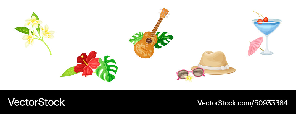 Summer beach party tropical object and item Vector Image