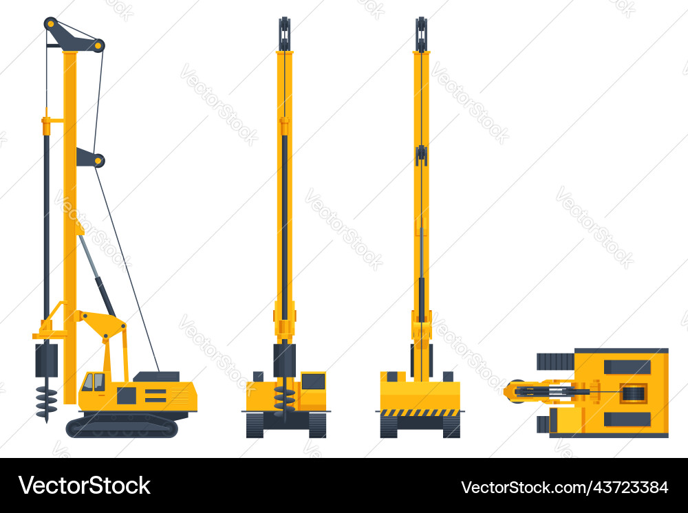 Track drilling machine tractor working Royalty Free Vector
