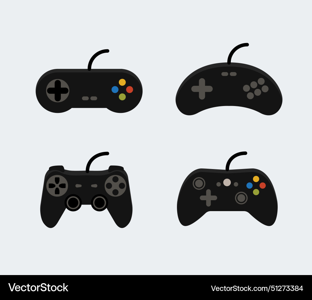 Video game control joystick flat icon videogame Vector Image