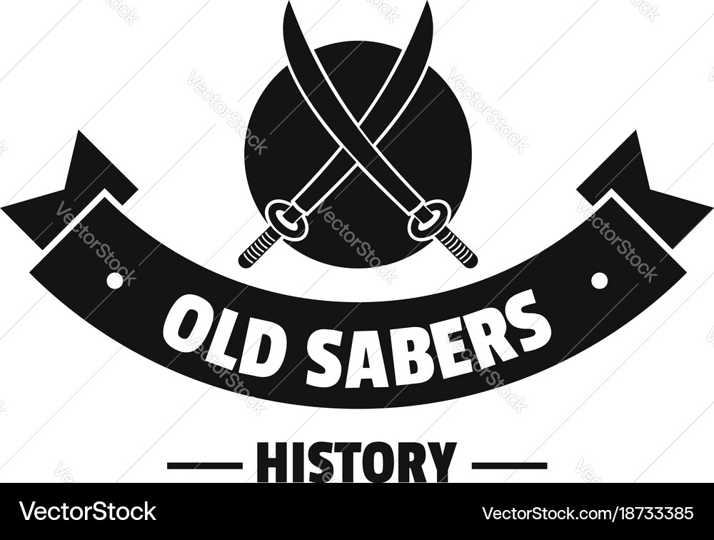 Alte saber logo schlicht schwarz style Lizenzfreier Vektor